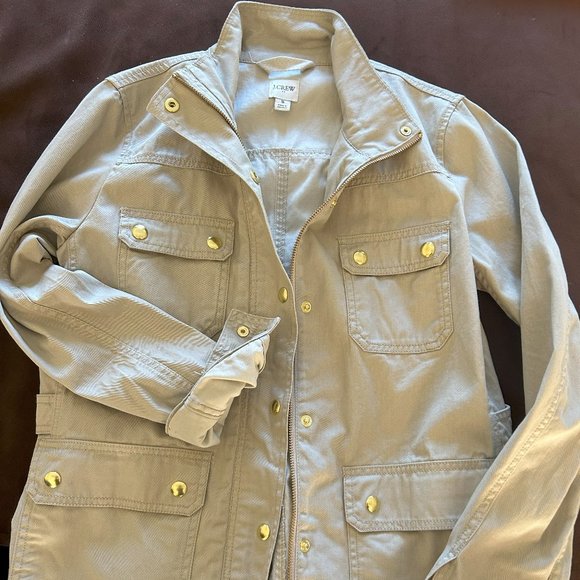 J. Crew | Jackets & Coats | J Crew Womens Resincoated Twill Field ...